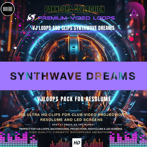 VJ Loops And Clips Synthwave Dreams - Panndora Audio